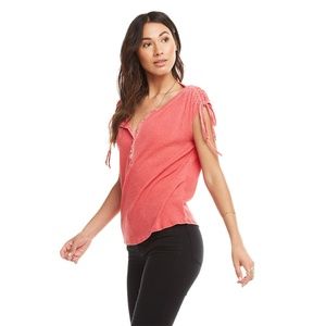 Chaser | Tops | Chaser Vintage Rib Oversized Dolman Henley Coral | Poshmark